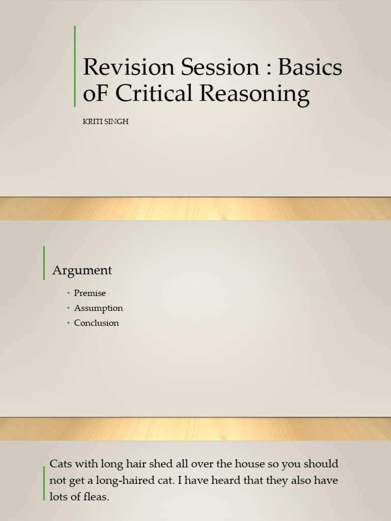 Revision Session Basics of Critical Reasoning | PDF