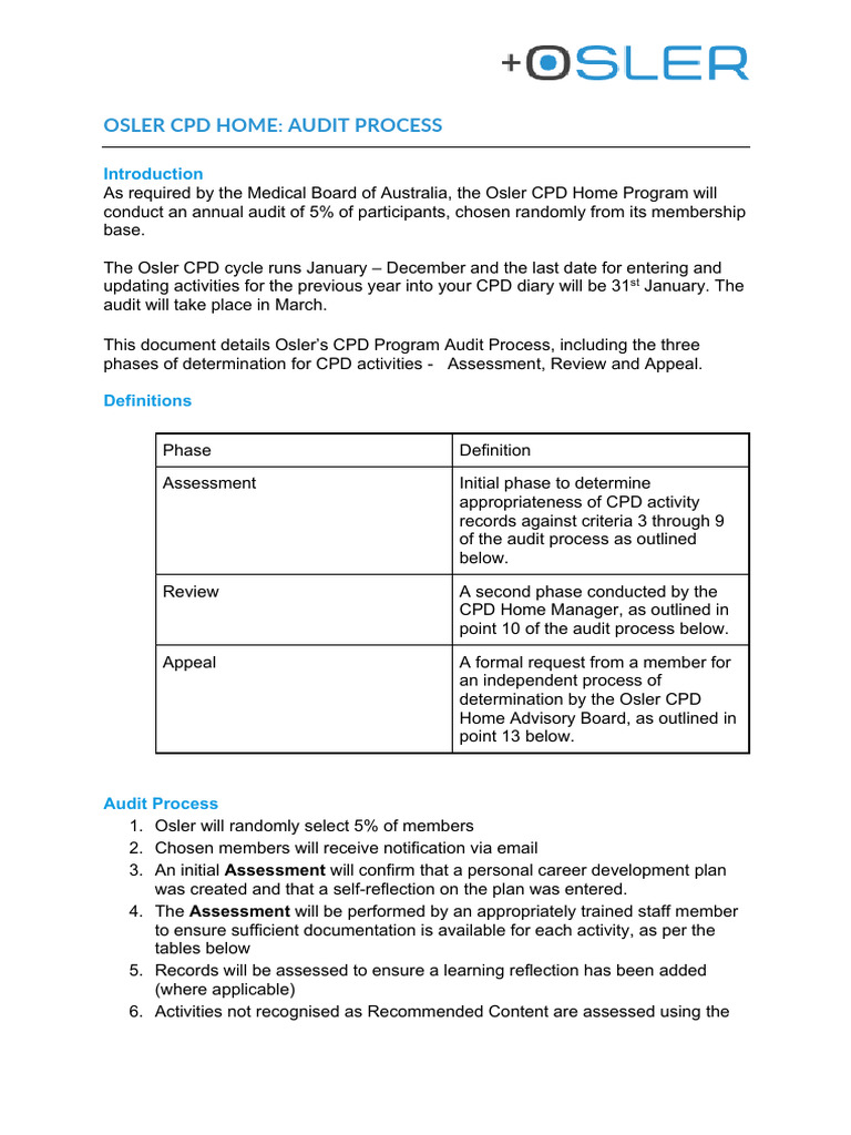 CPD-002-OslerCPDHome-Audit-Process | PDF