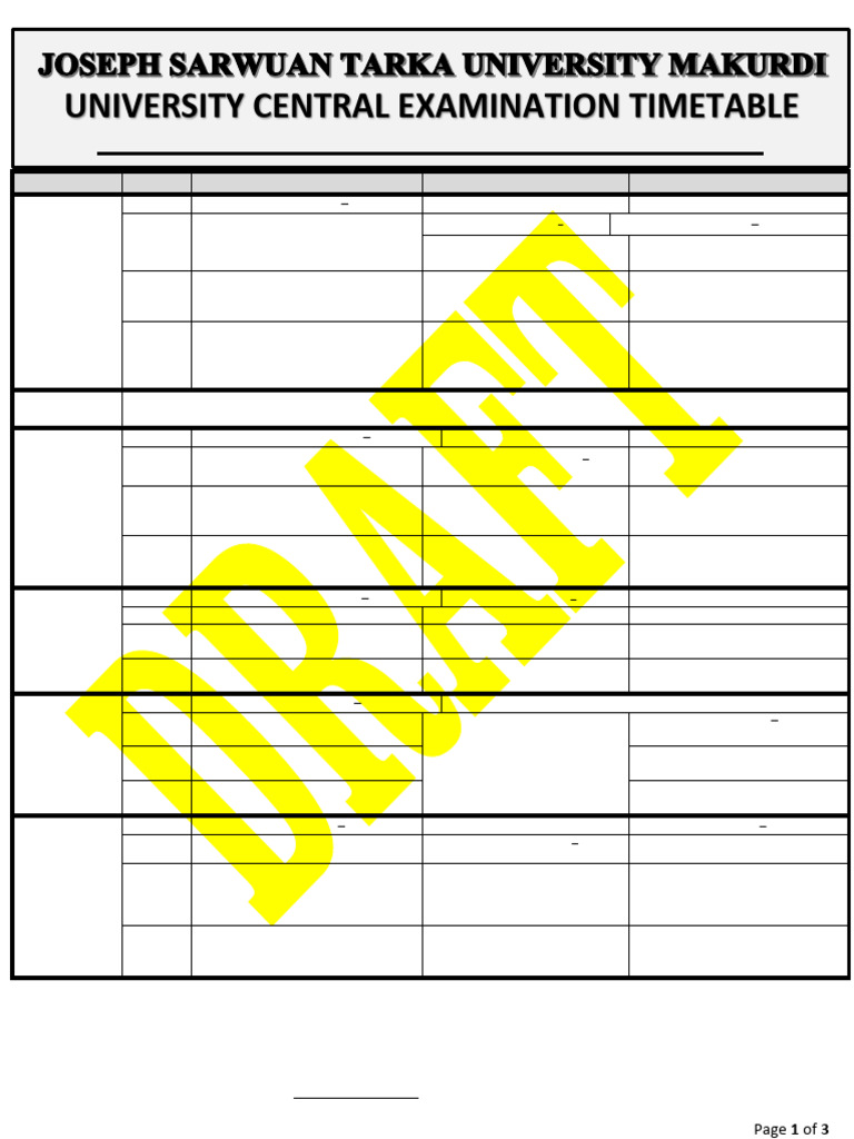 DRAFT-2nd Sem. 2023-2024 Exam Timetable | PDF | Science