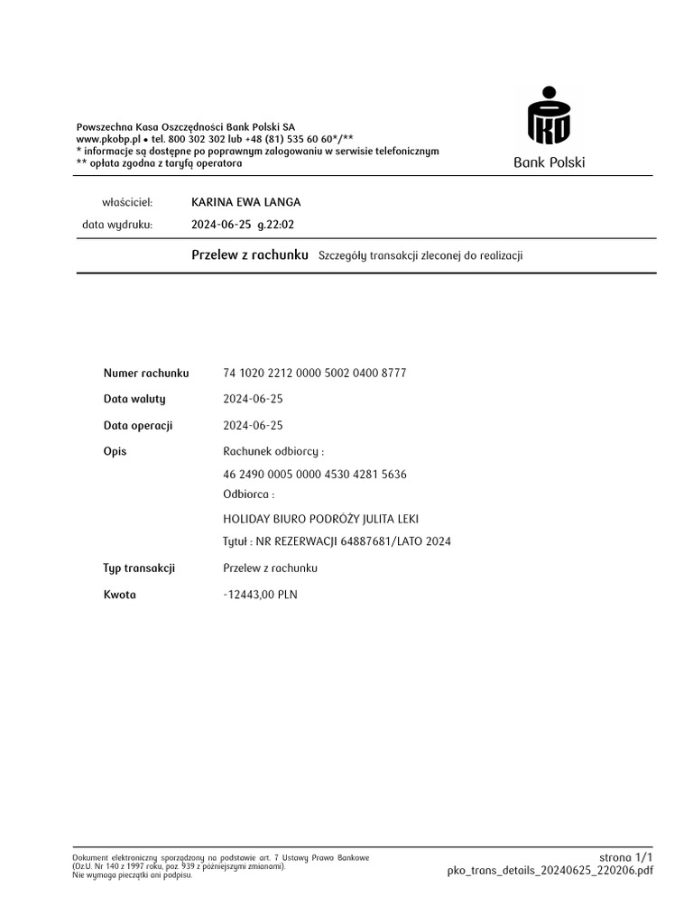 Pko Trans Details 20240625 220206 | PDF