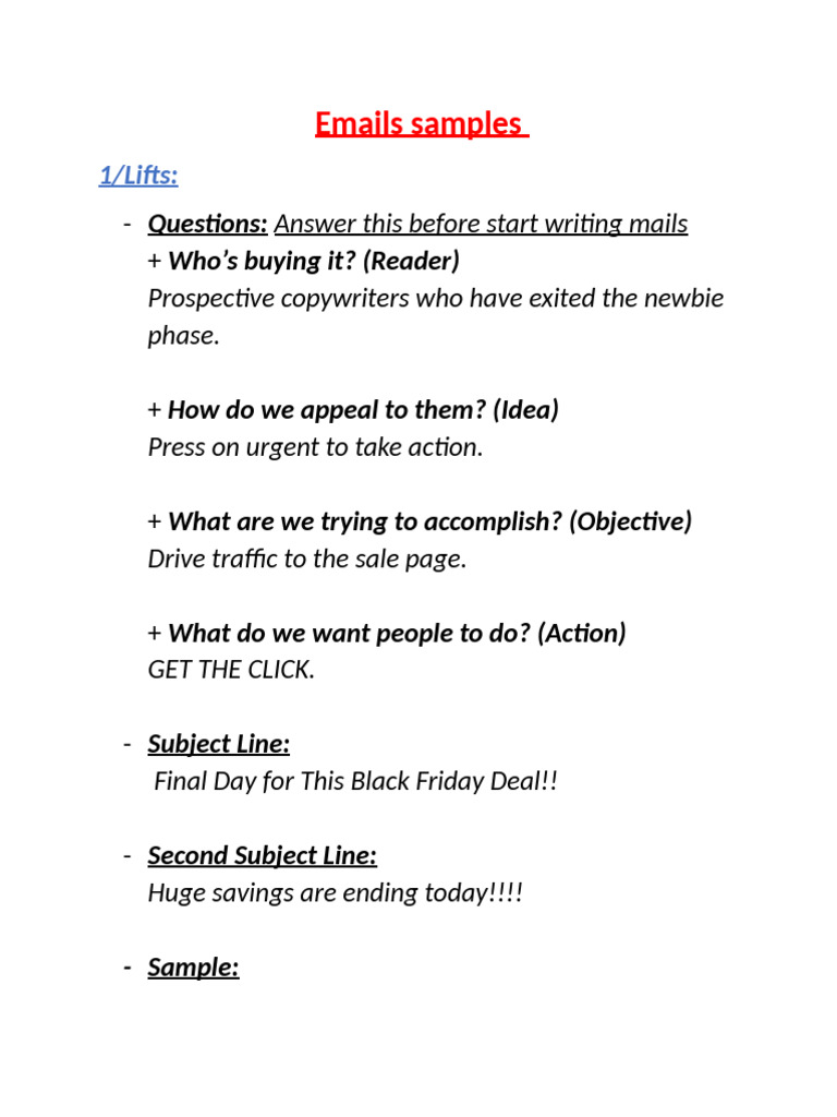 Emails Samples | PDF