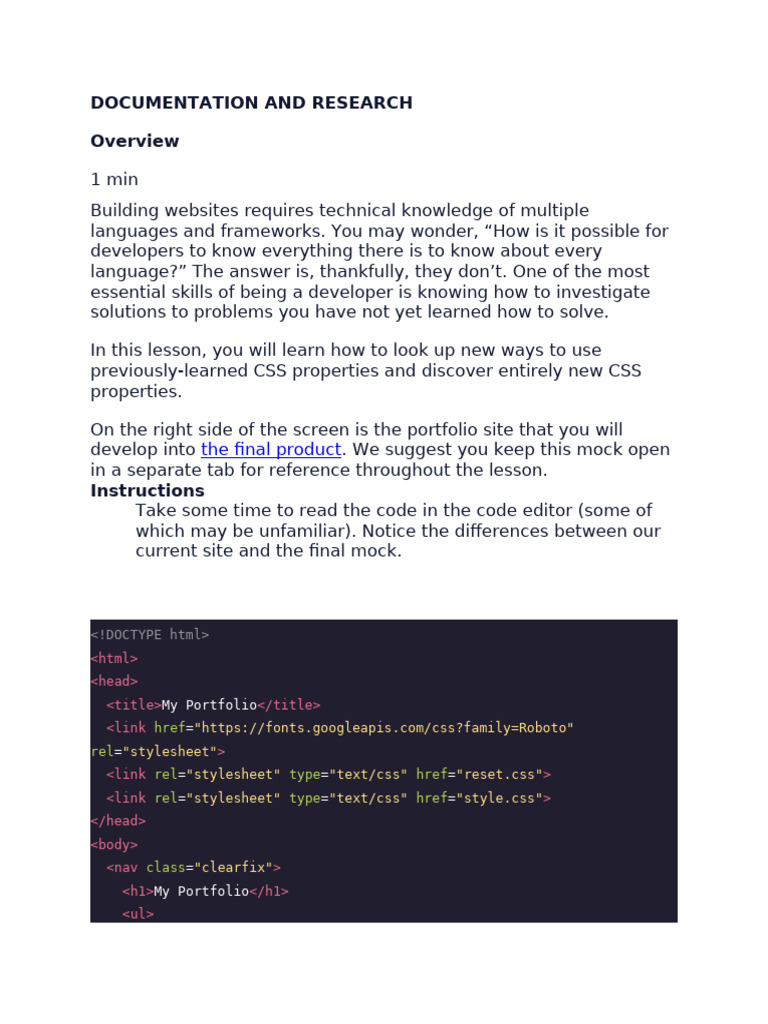 Documentation and Research | PDF