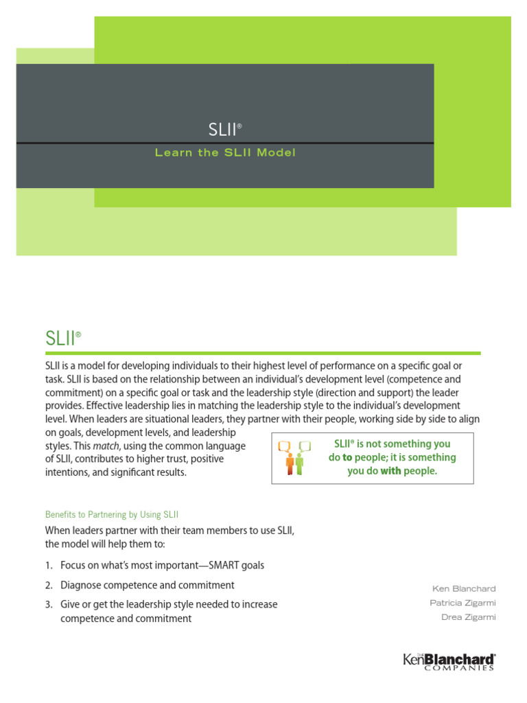 Learn The SLII Model Article | PDF