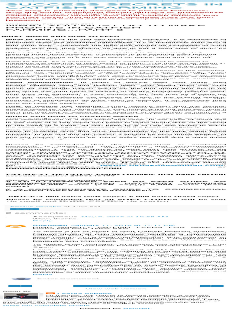 Success Secrets in Catfish Farming What You Must | PDF