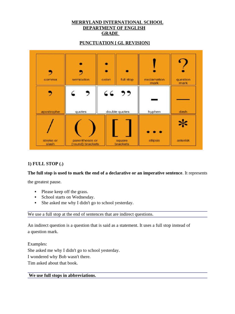 PUNCTUATION__Key.. | PDF