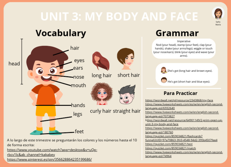 UNIT 3 MY BODY AND FACE (2) | PDF