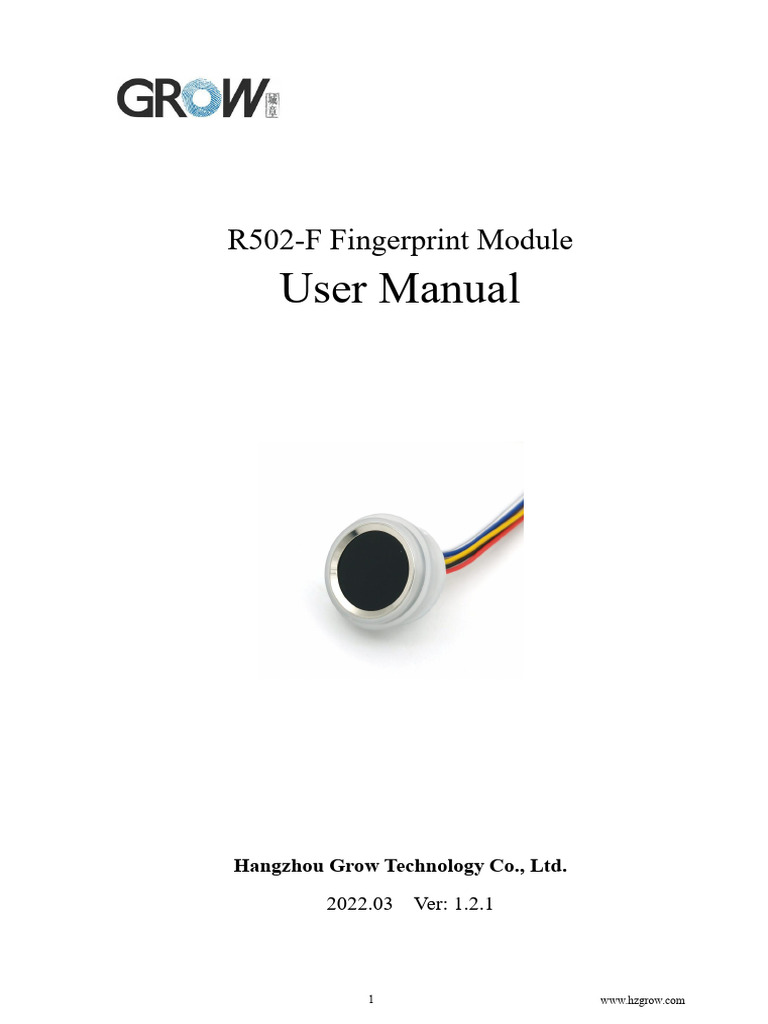 R502 F Sensor Dactilar TTL User Manual V1.2.1 | PDF