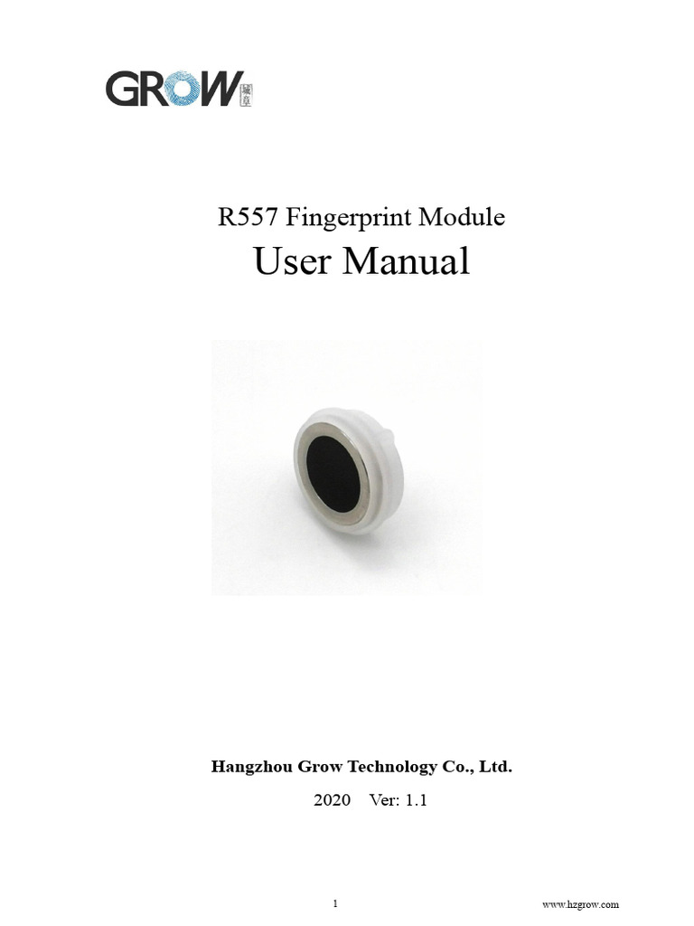 R557 Fingerprint Module User Manual | PDF