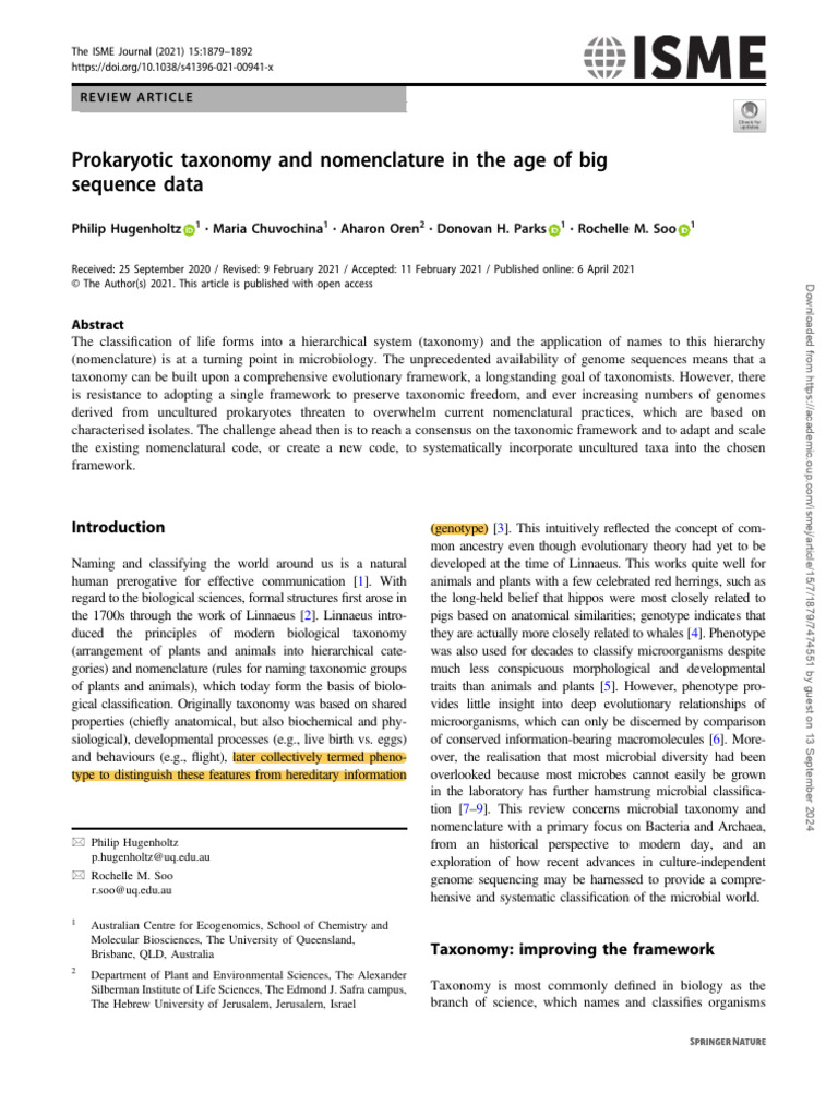 Prokaryotic Taxonomy and Nomenclature | PDF