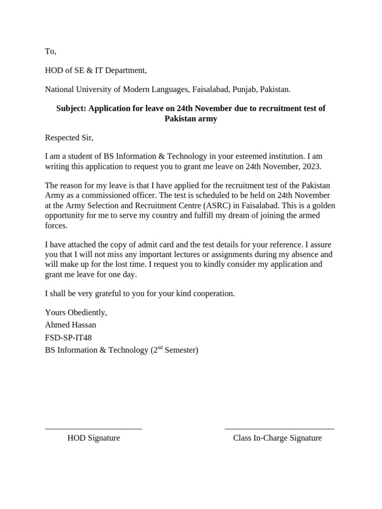 Army Leave application | PDF