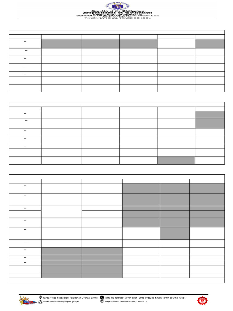 GRADE 12 CLASS PROGRAM SY 2024 2025 First Sem. | PDF