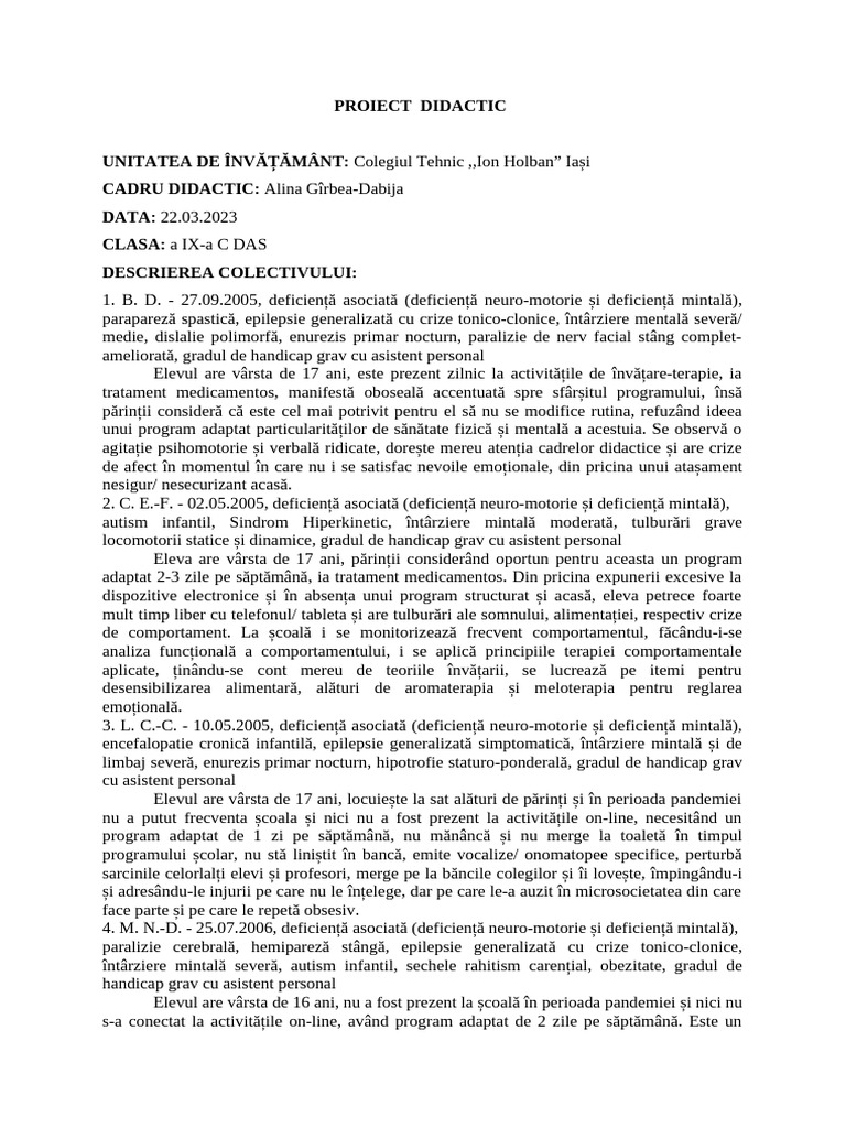 02 Proiect Didactic Socializare - Comportamente Pozitive | PDF