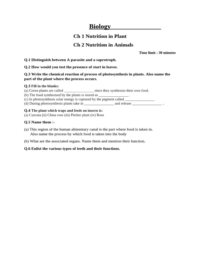Practice Test Biology CH 1 and CH 2' | PDF