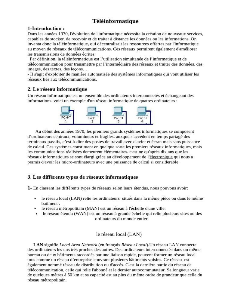 Téléinformatique: 1-Introduction | PDF