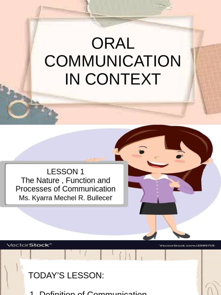 Oral Communication Lesson 1 - 092607 | PDF | Communication | Information