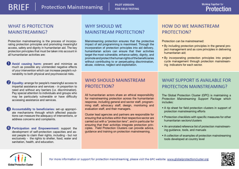 GPC Brief On Protection Mainstreaming Pilot Version | PDF | Justice ...