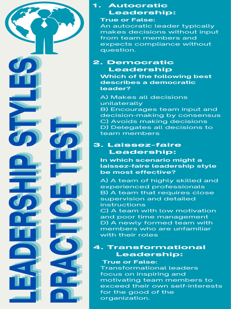 Leadership Styles Practice Test | PDF
