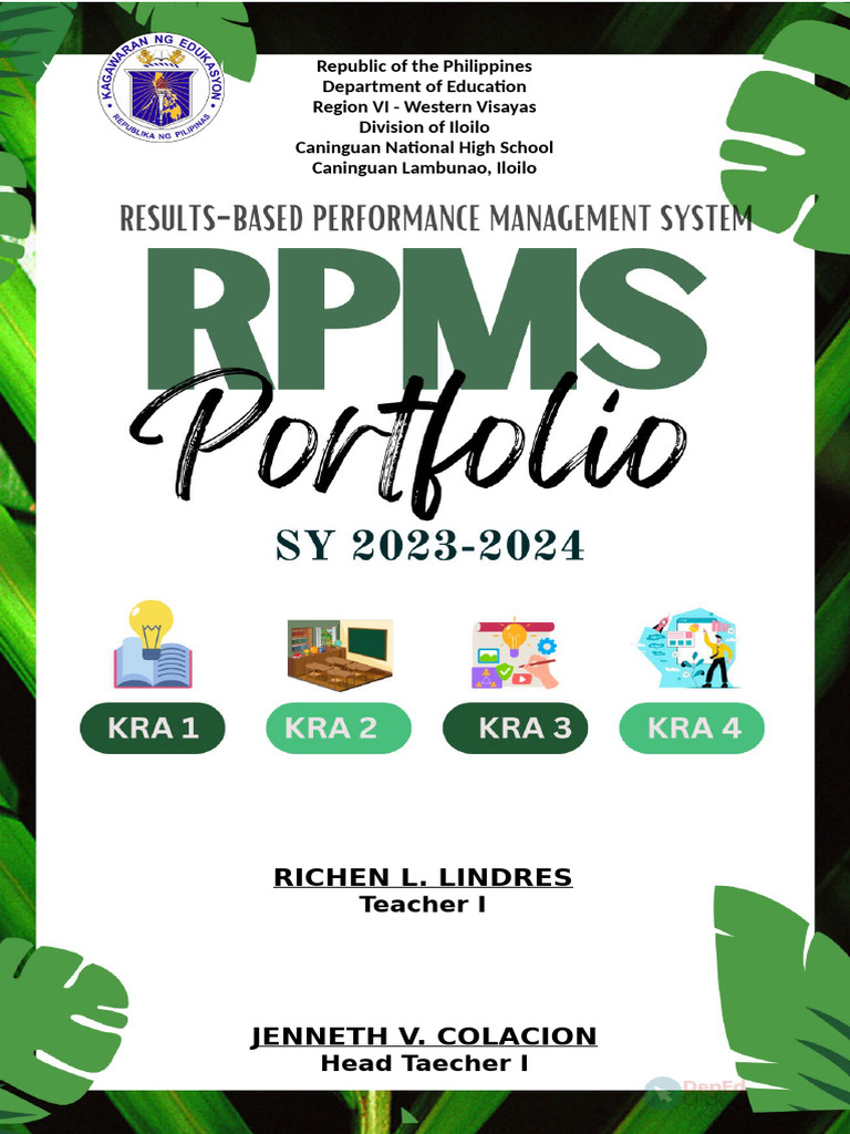 E-RPMS PORTFOLIO (Design 1) 2023-2024 - DepEdClick | PDF