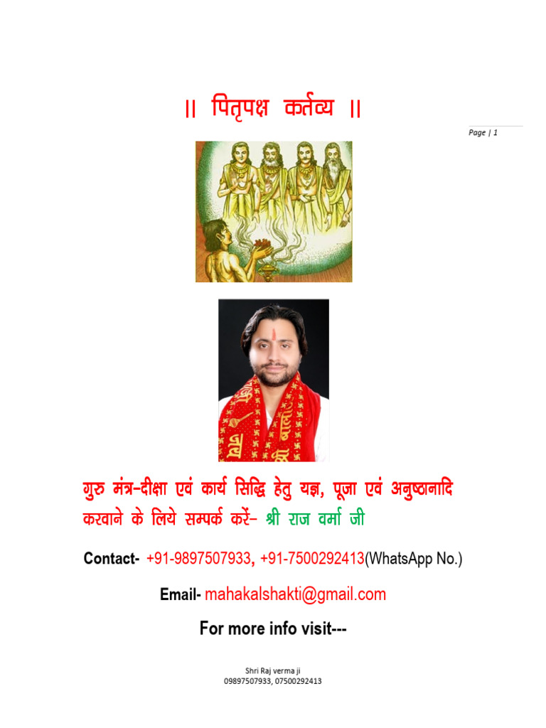 Pitra Puja Vidhi | PDF