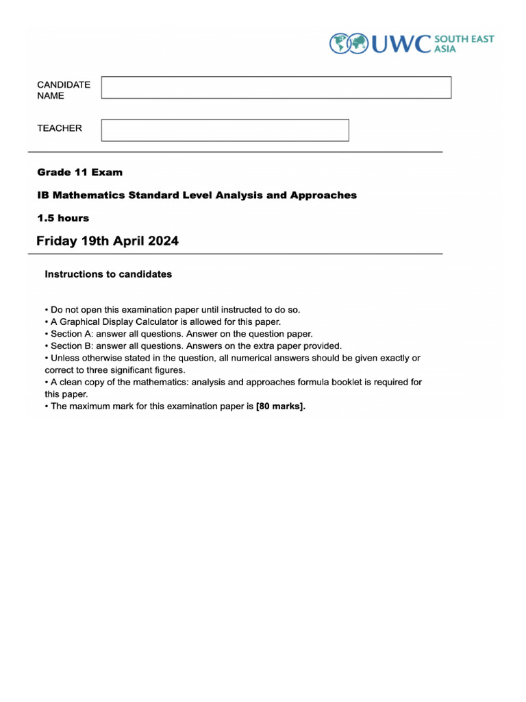 11SLAA - Grade 11 Exam 2024 | PDF