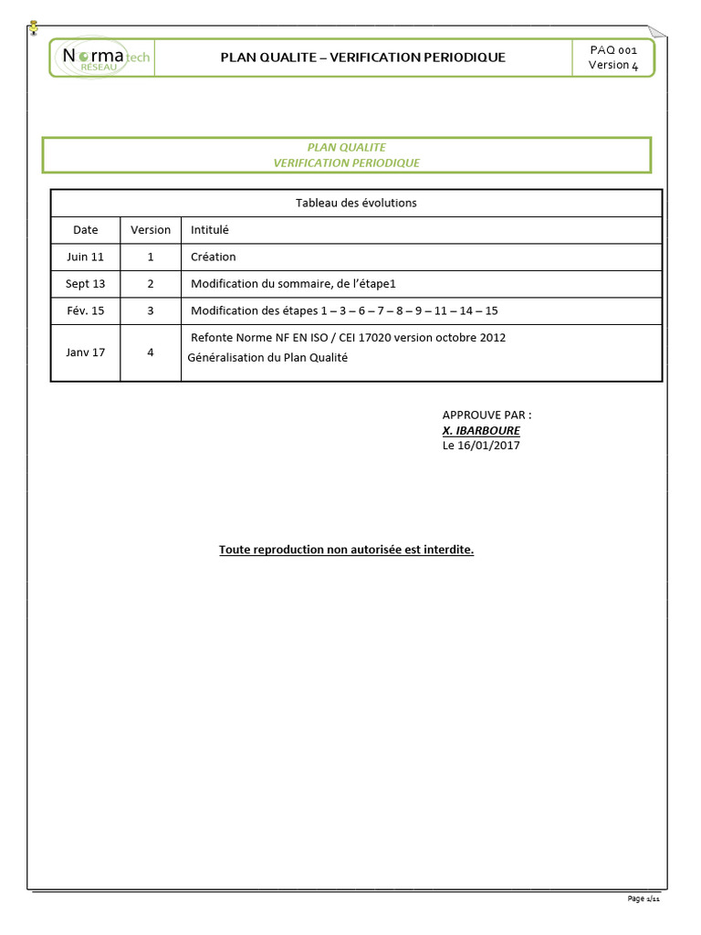 PAQ 001 - Plan Qualite Vérification Périodique (4) .PDF 17020 | PDF