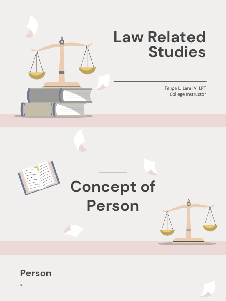 LAW RELATED STUDIES Lesson 2 Person | PDF