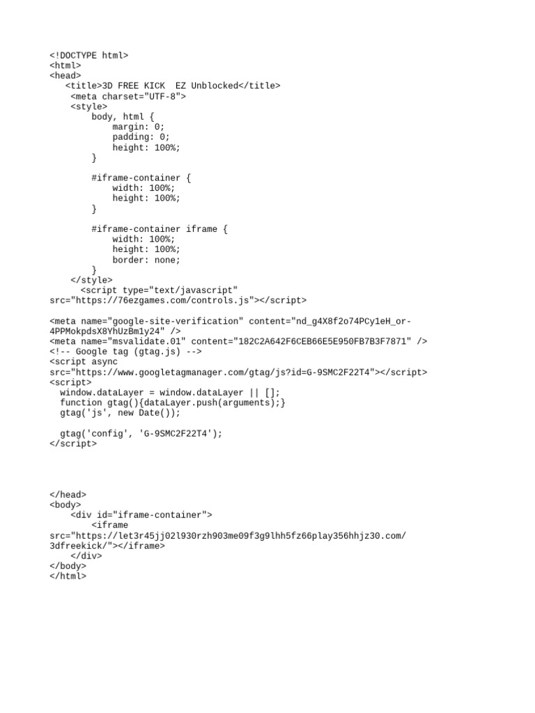 3d Free Kick Ez - HTML | PDF