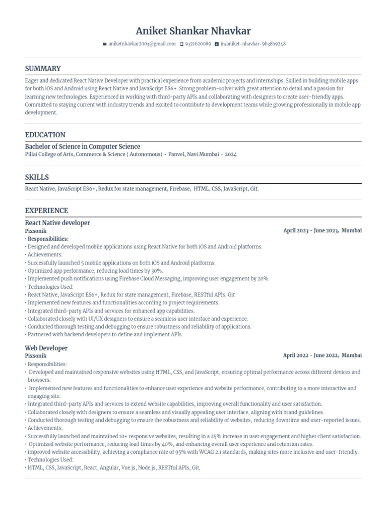 Aniket Resume | PDF