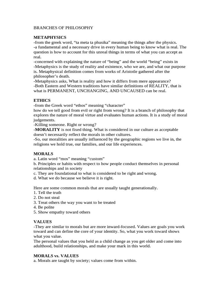 Intro To Philo Notes 2 | PDF