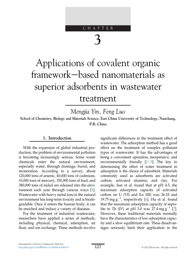 Chapter 3 Applications of Covalent Organic Framework | PDF