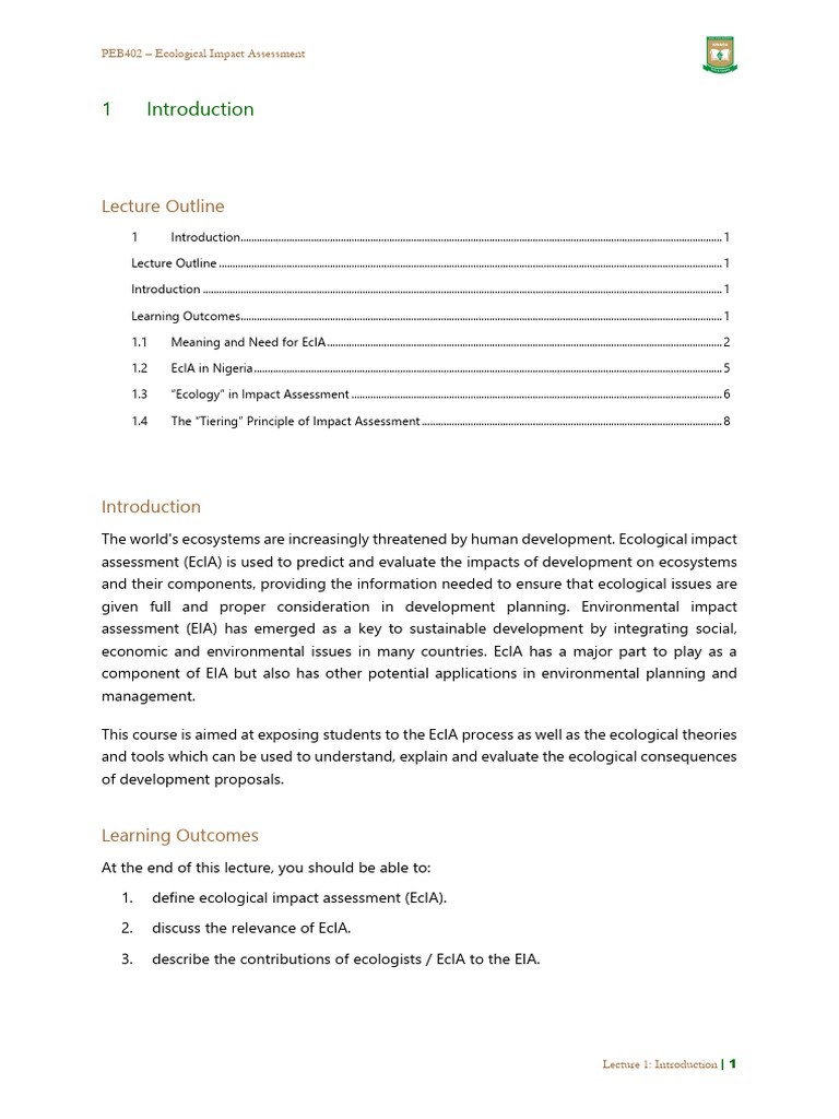 PEB402 - Lect 1 - Introduction | PDF
