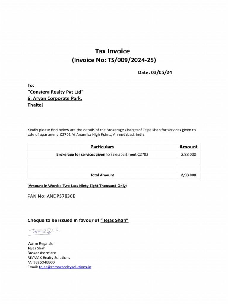 Brokerage Invoice 2 | PDF
