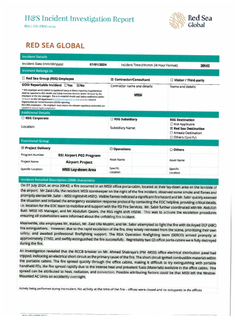 RSG-HS-FRM-0011 - H&S Incident Investigation Report - Office Porta ...