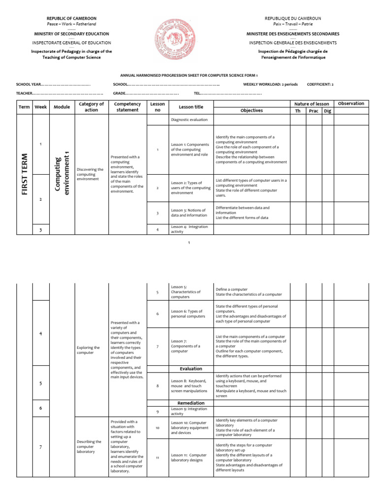 National Progression Sheet For Form 1 | PDF | World Wide Web | Internet ...