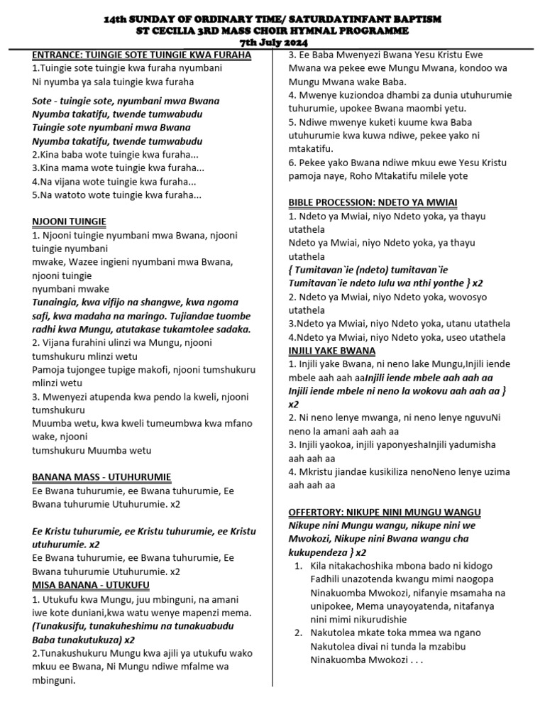 3rd Mass, 7th July 2024 Mass Order | PDF