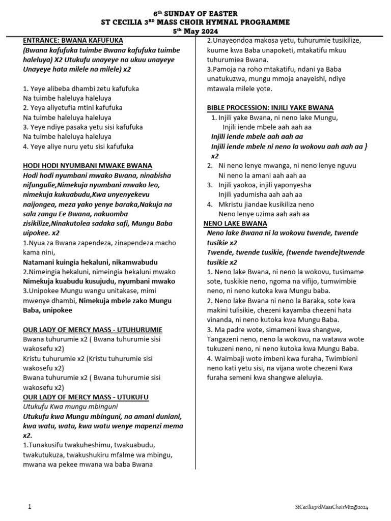 3rd Mass, 5th April 2024 Mass Order | PDF