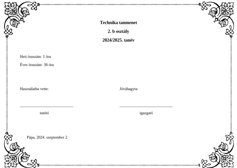 Technika Tanmenet BORÍTÓ - Bogi | PDF