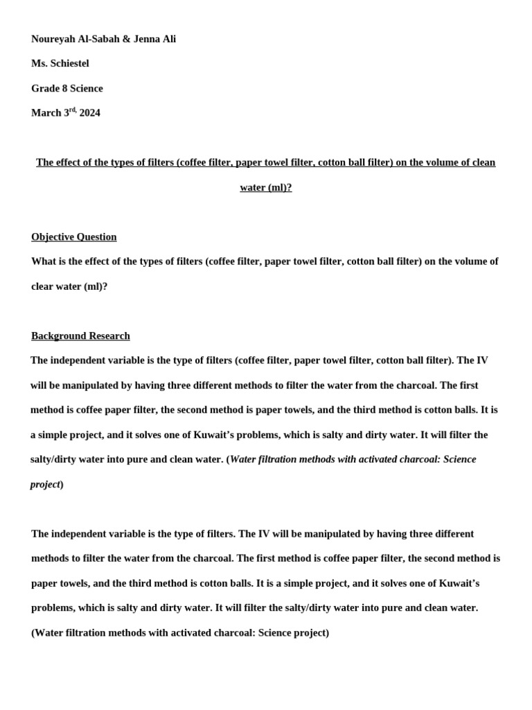 Final Lab Report - Headings (Science) | PDF