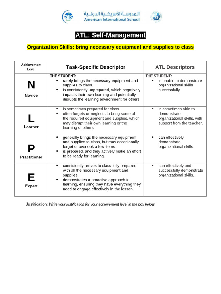 Self-Management - Organization Skills | PDF
