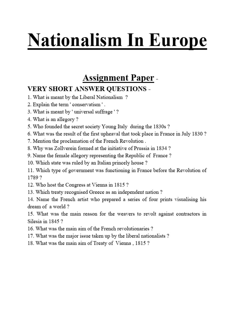 Class X Assignment Paper | PDF