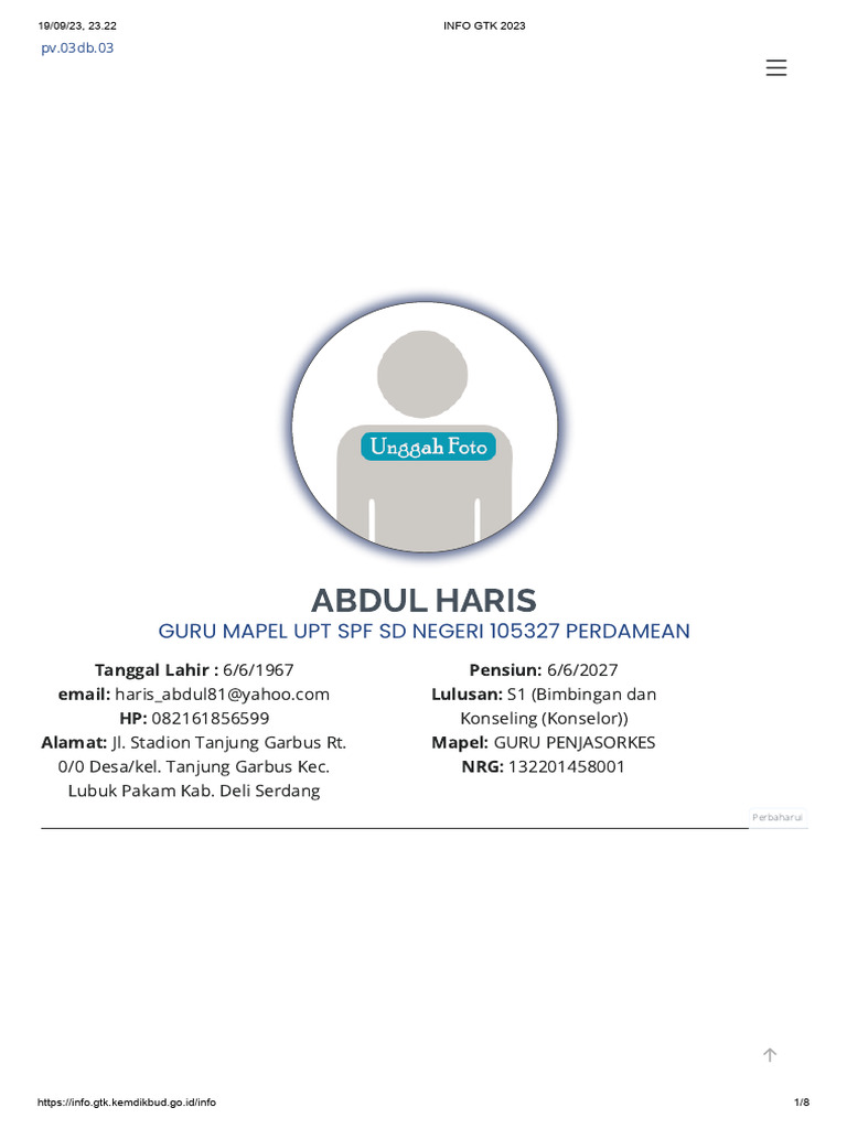 Info GTK 2023 Pak Aris | PDF
