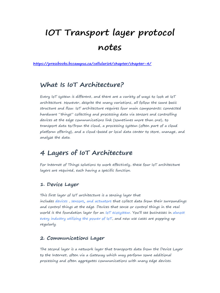 IoT Network Protocols | PDF