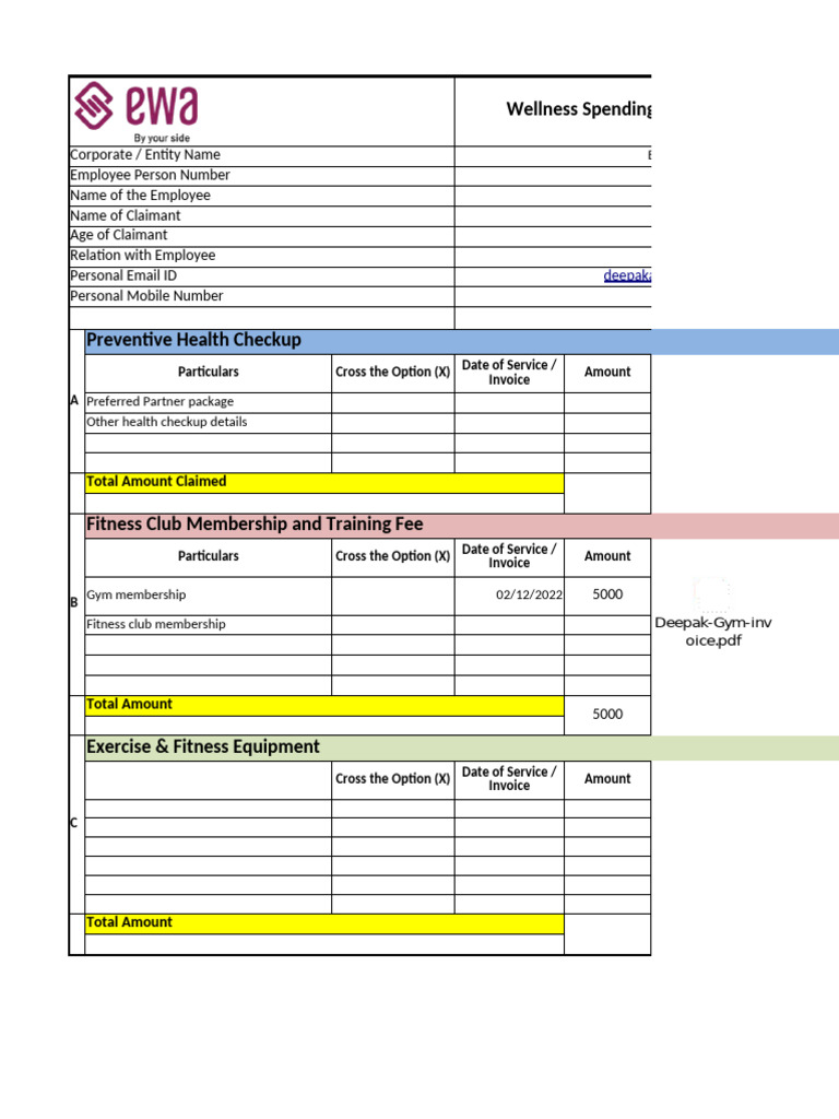 WSA Claim Form | PDF