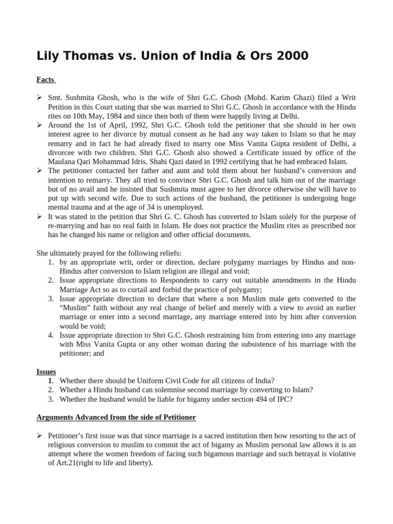 Lily Thomas vs UOI 2000 | PDF