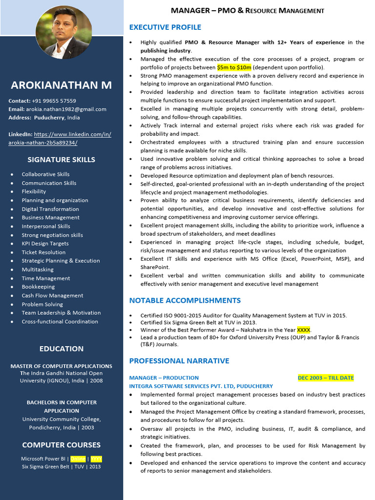 Arokianathan.M Resume_V2.0 | PDF