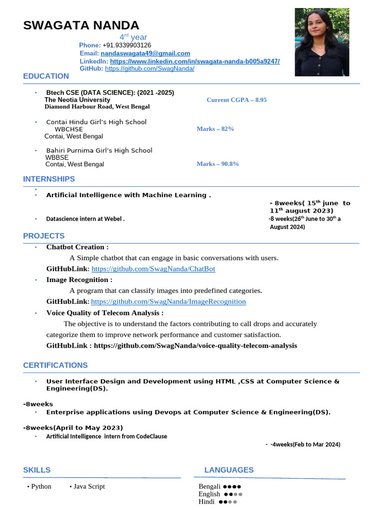 Swagata New Cv[1] | PDF