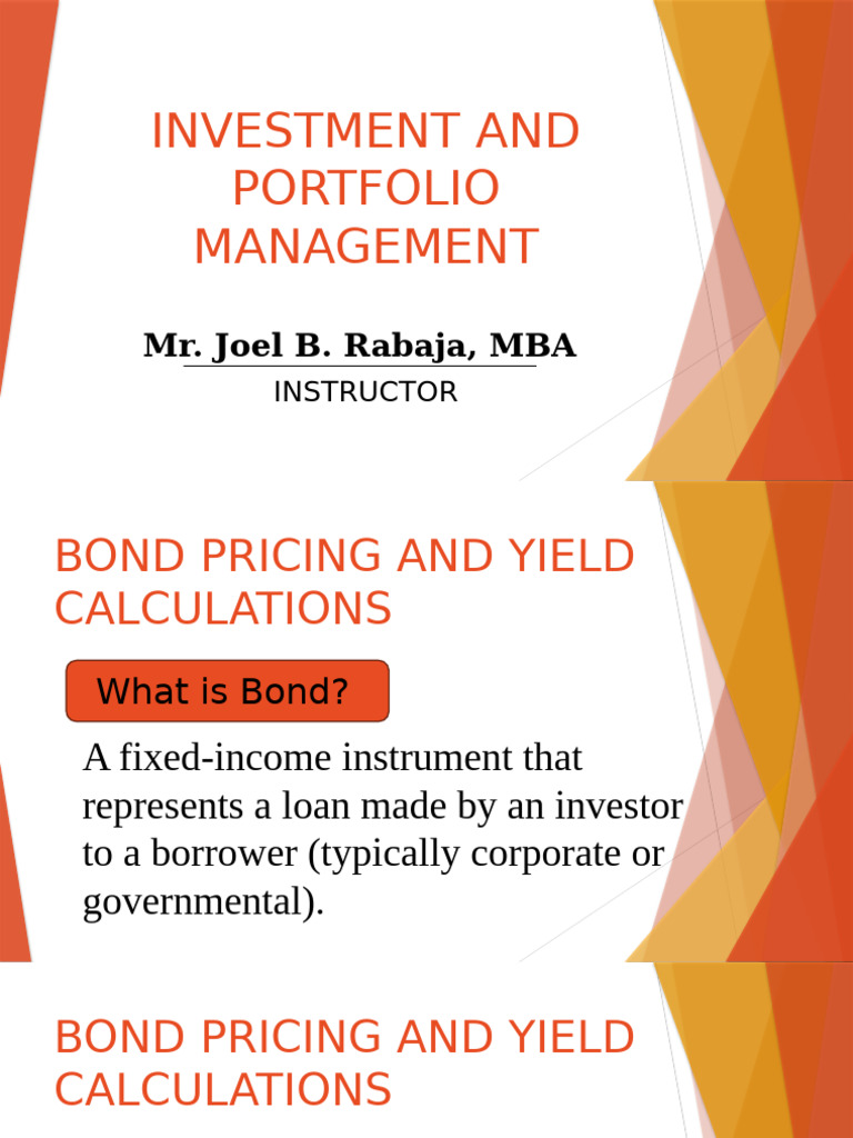 Investment and Portfolio Management | PDF