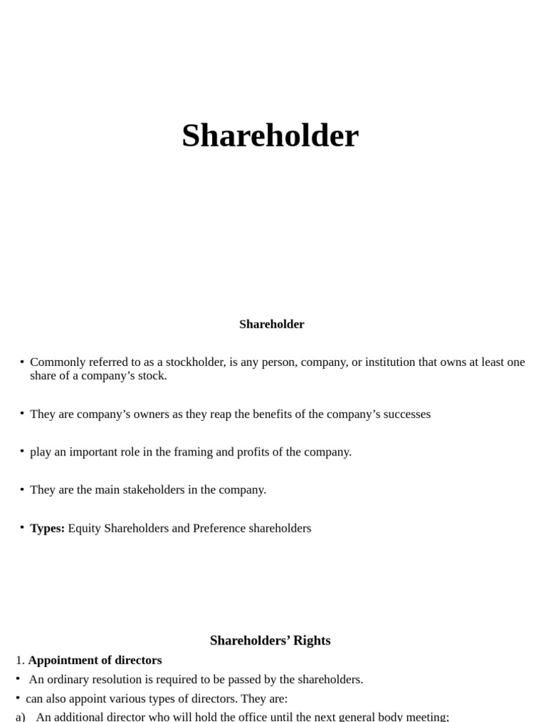 Shareholder | PDF