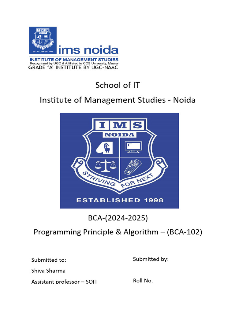 Front Page of PPA Assignment | PDF