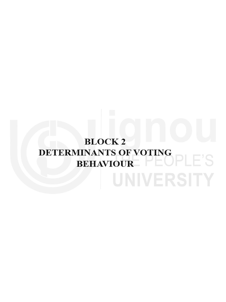 Determinants Of Voting Behaviour Pdf